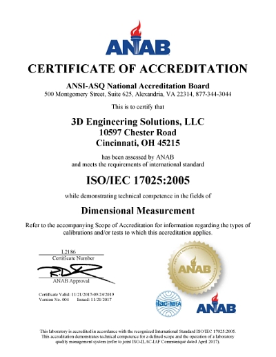 Our Certification - 3D Engineering Solutions